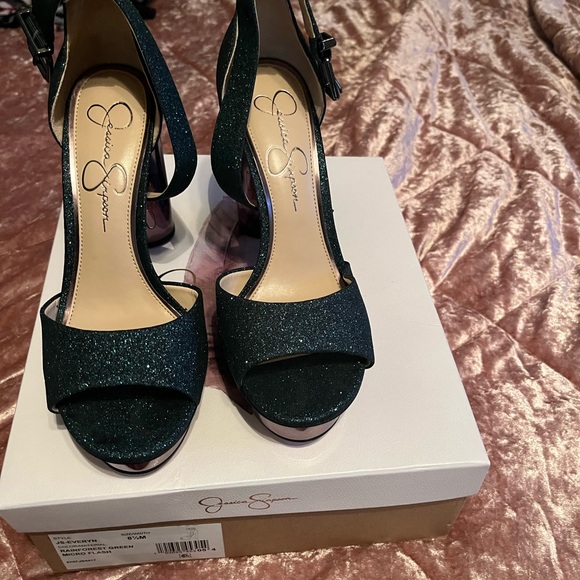 Jessica Simpson | Shoes | Jessica Simpson Sparkle Green Heels | Poshmark